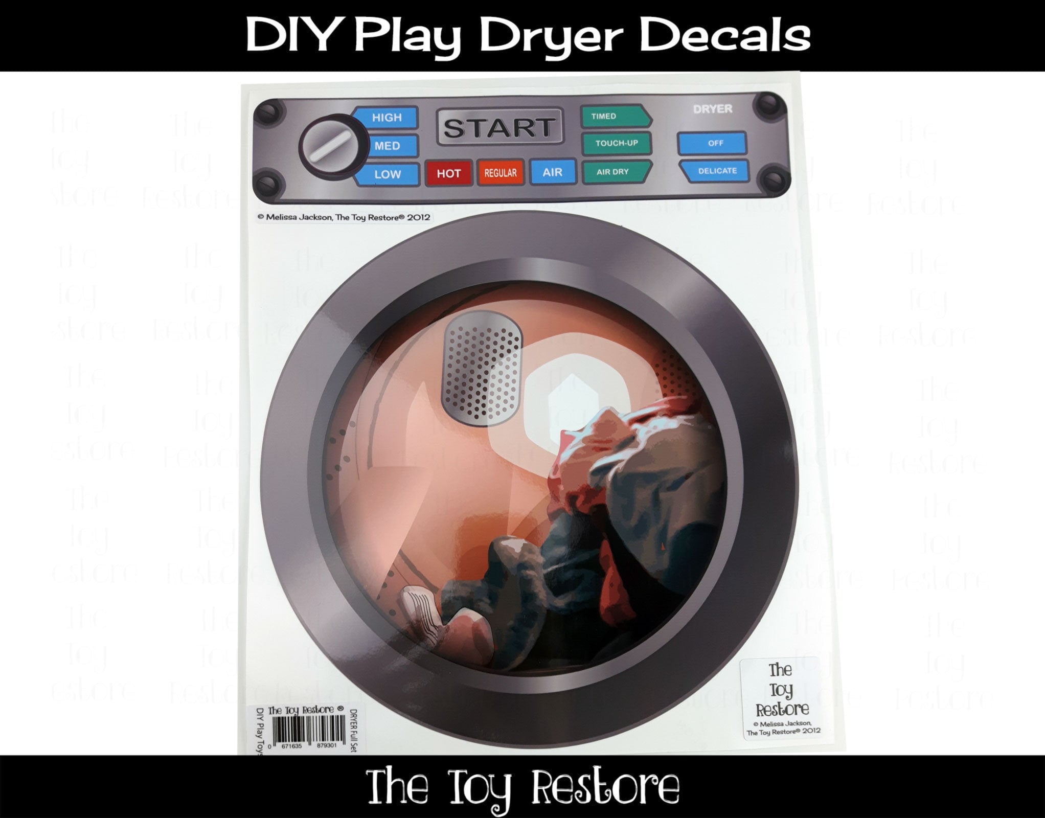 DIY Play Playhouse Dryer Machine Decals Stickers Using a Tote or ...