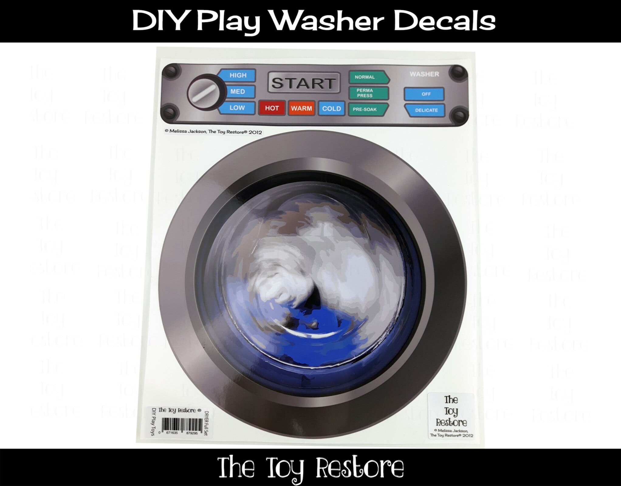 DIY Playhouse Washer Washing Machine Decals Stickers Using a Tote or ...