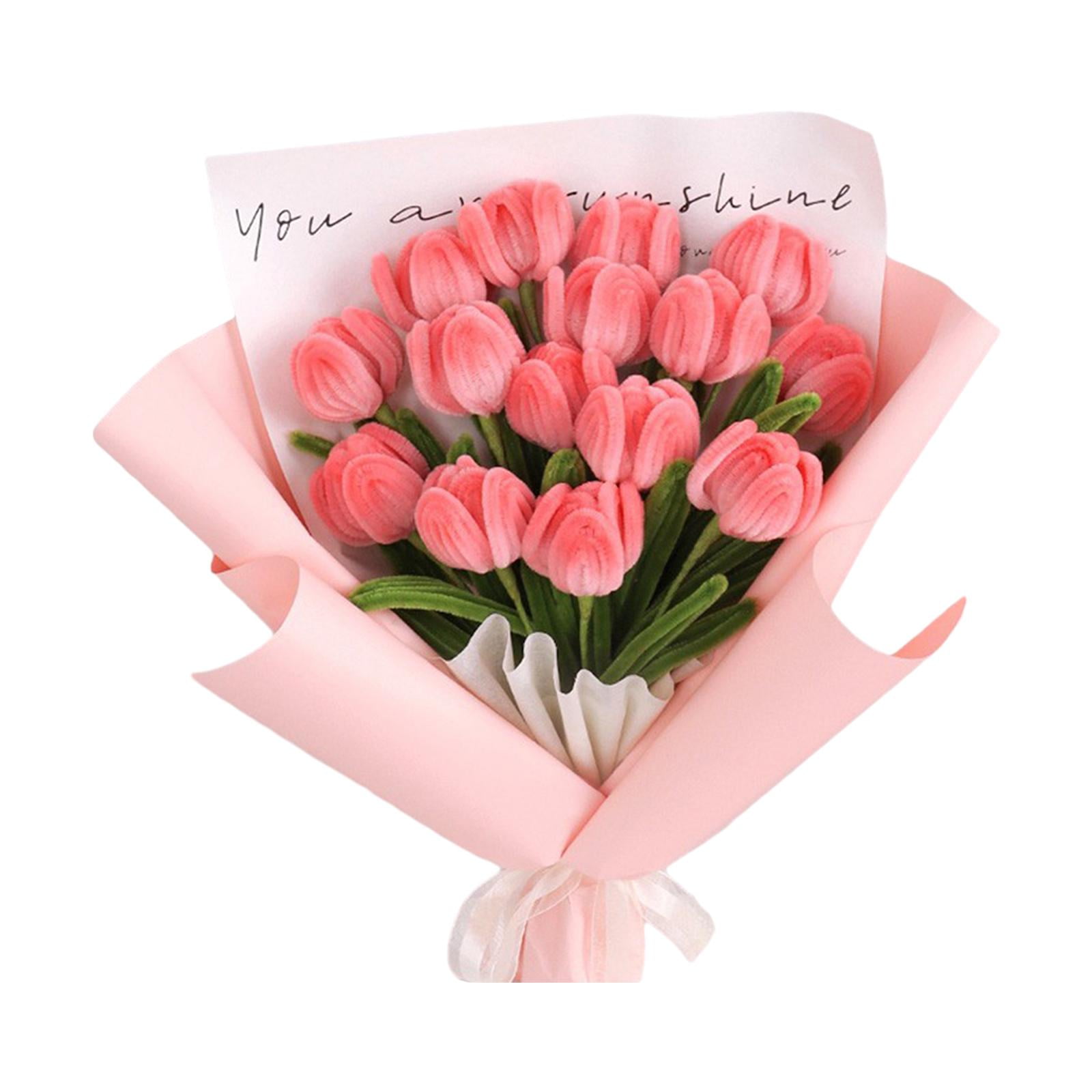 DIY Plush Simulation Flowers Bouquet Table Bouquet Centerpiece Handmade ...