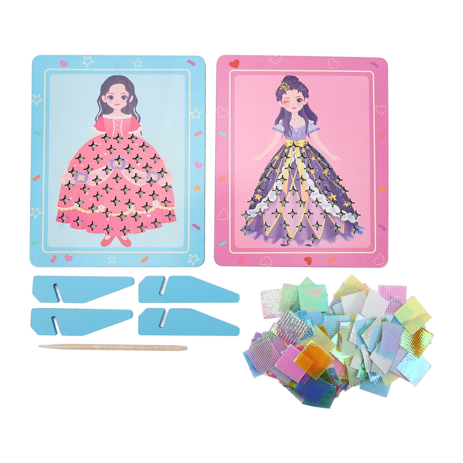 DIY Poking Princess Dress Craft Kit Fine Motor Skill 3D Painting Fine ...