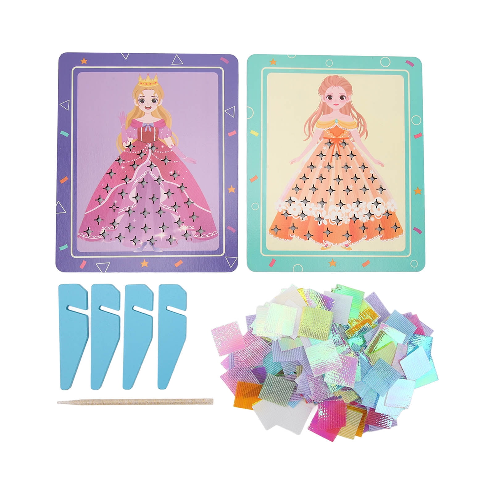 Diy Poking Princess Dress Craft Kit Fine Motor Skill 3D Painting Fine ...