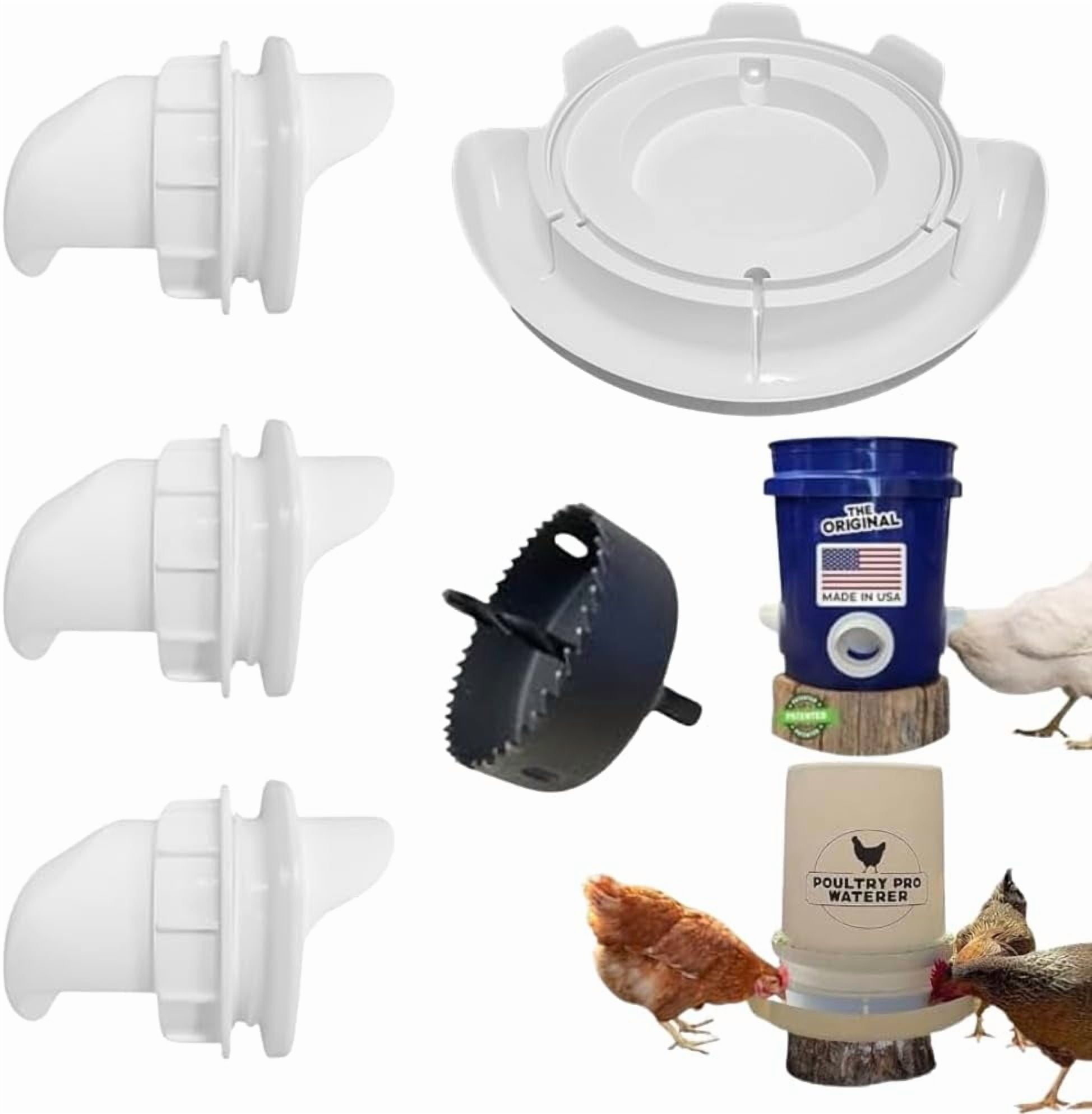 DIY Port PVC Gravity Fed Chicken Feeder 3 Ports and Hole Saw | Use for ...
