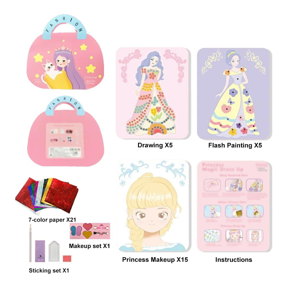 DIY Princess Makeup Set Kawaii Coloring Arts and Crafts Kids Girls Toy ...