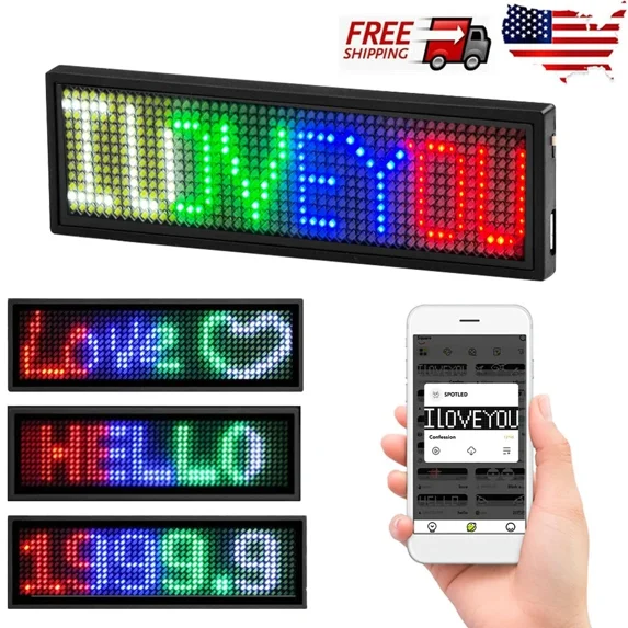 DIY Programmable Mini LED Display Screen Scrolling Message Sign Name ...