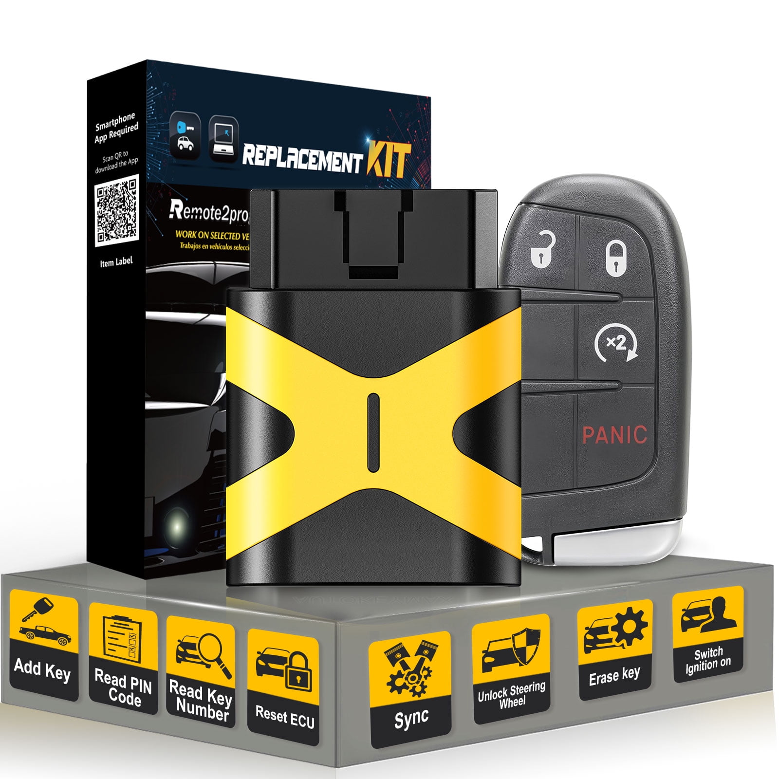 DIY Programmer Tool/OBD Scanner and Car Key Keyless Entry Remote ...