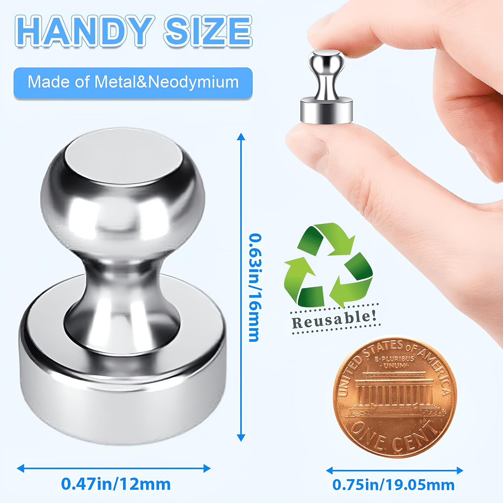 DIY Project Essentials, Fridge Magnets Neodymium Material Triple Coated ...