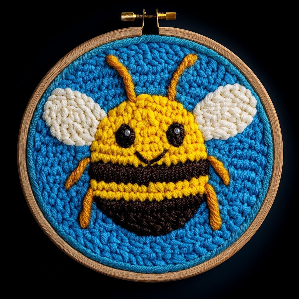 DIY Punch Needle Kits for Beginners Bee with Hoop Punch Needle Starter ...