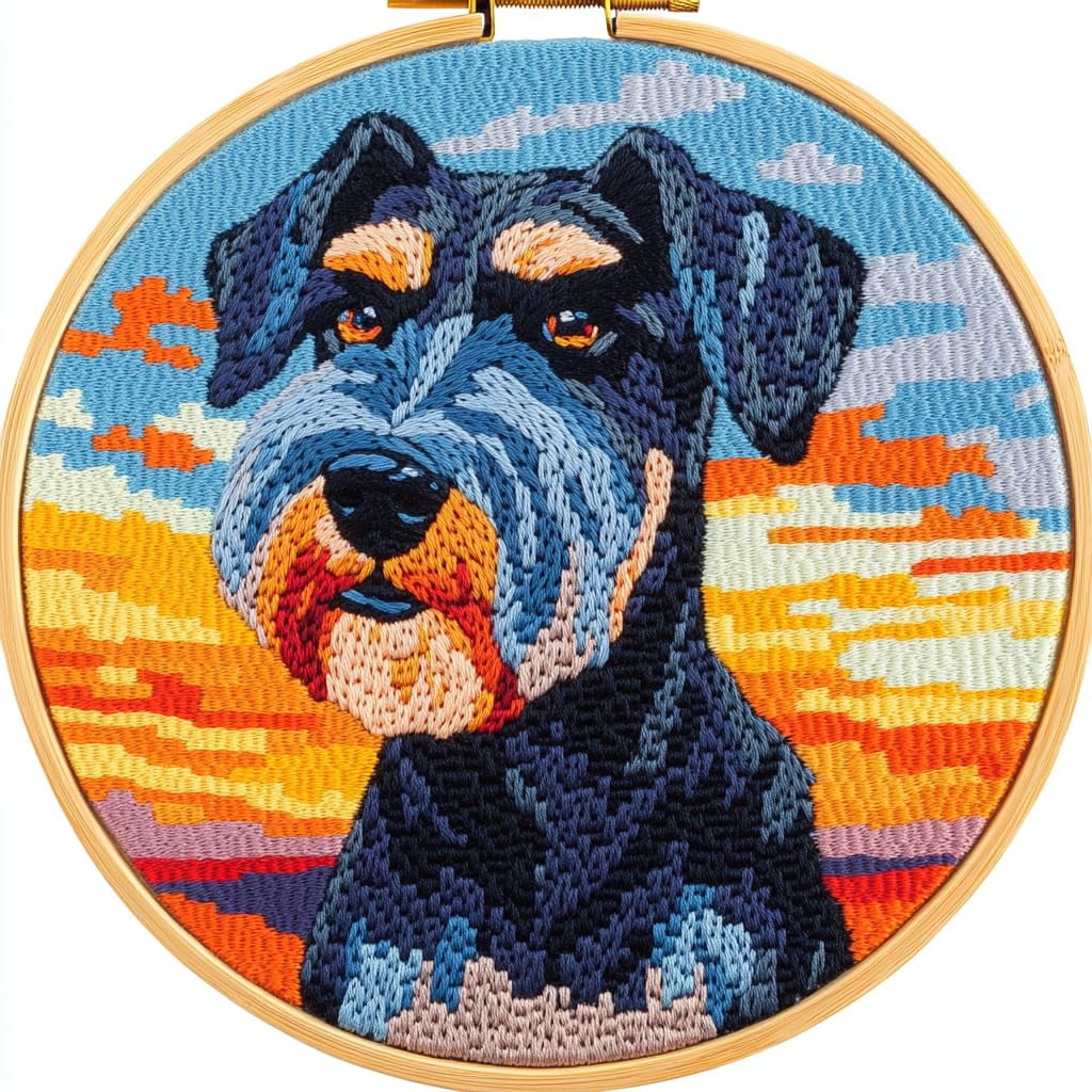 DIY Punch Needle Kits for Beginners Cute German Shepherd with Sunset ...