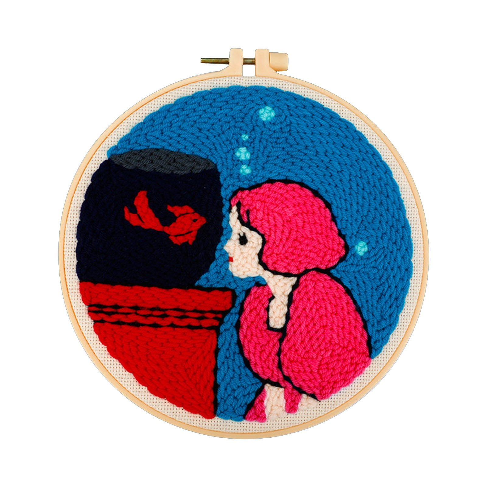 DIY Punch Needle Kits For Beginners Daisy Flower With Hoop Embroidery ...