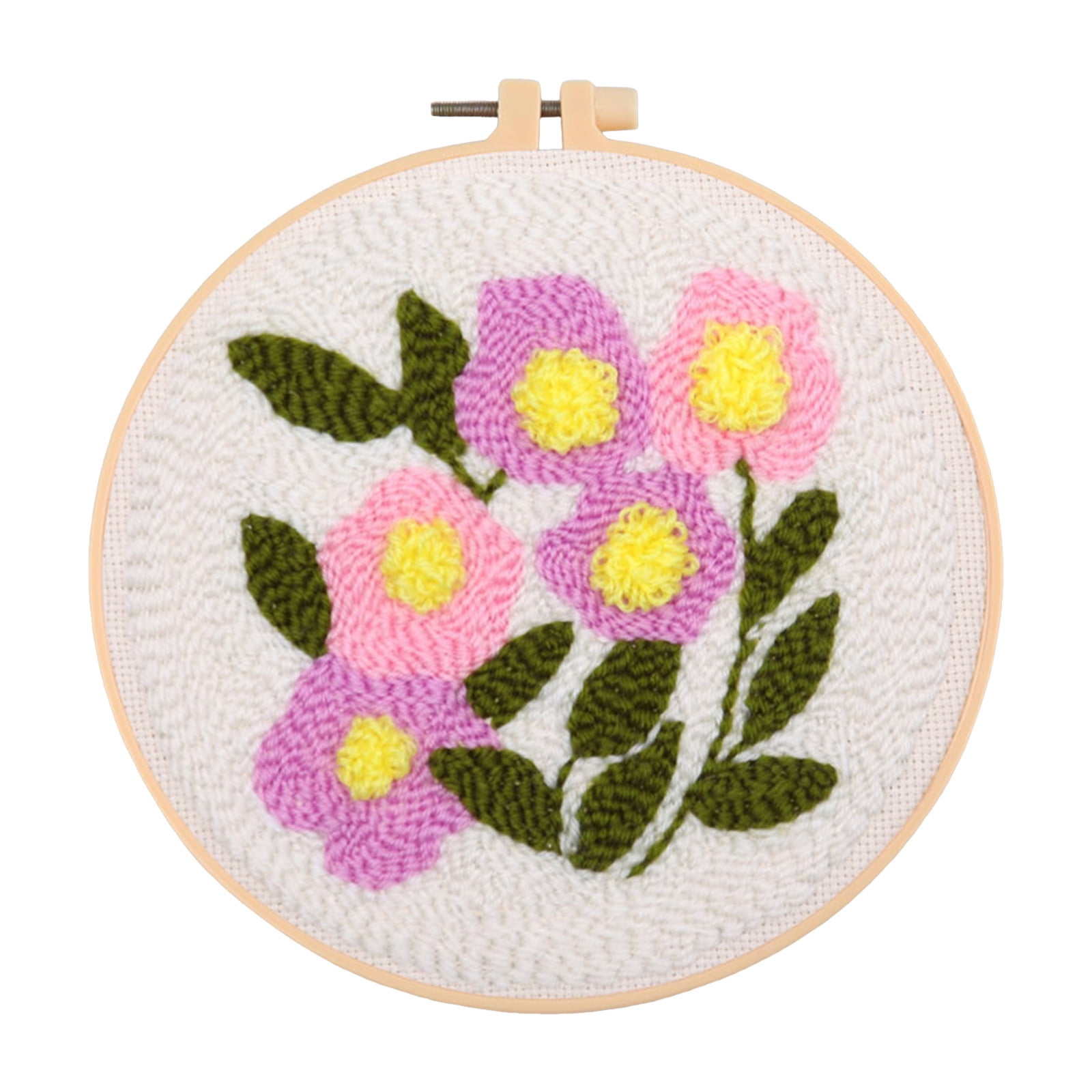 DIY Punch Needle Kits For Beginners Daisy Flower With Hoop Embroidery ...