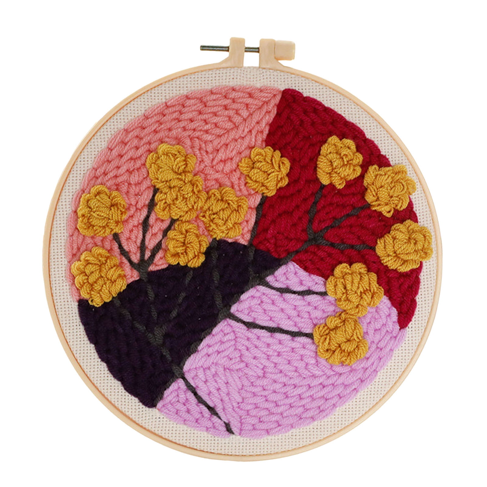 DIY Punch Needle Kits For Beginners Daisy Flower With Hoop Embroidery ...