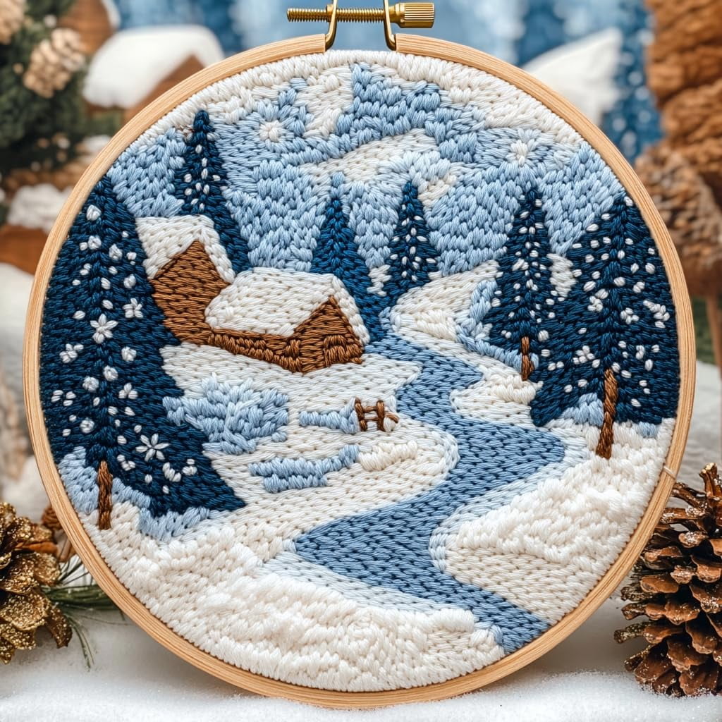 DIY Punch Needle Kits for Beginners Winter Snow Christmas Scenery with ...