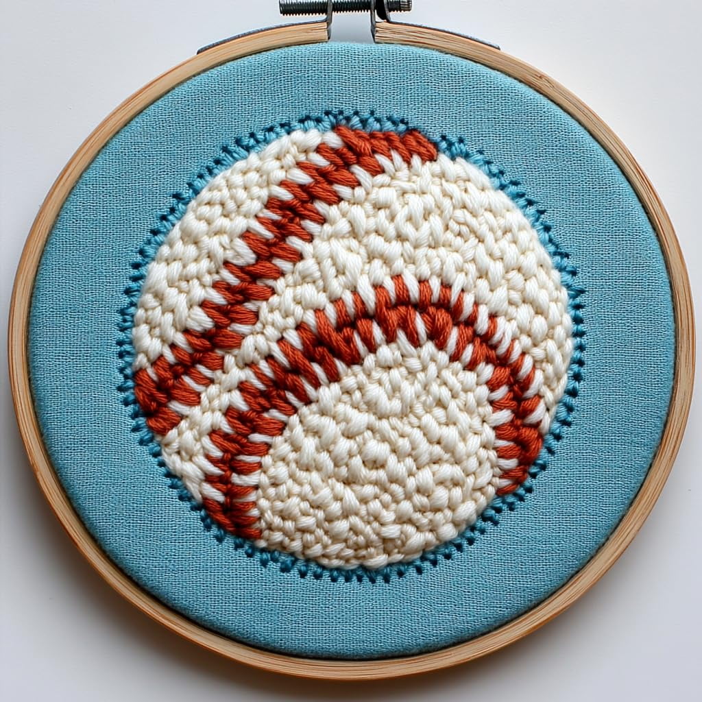 DIY Punch Needle Kits Cartoon Baseball Embroidery Punch Needle Starter ...