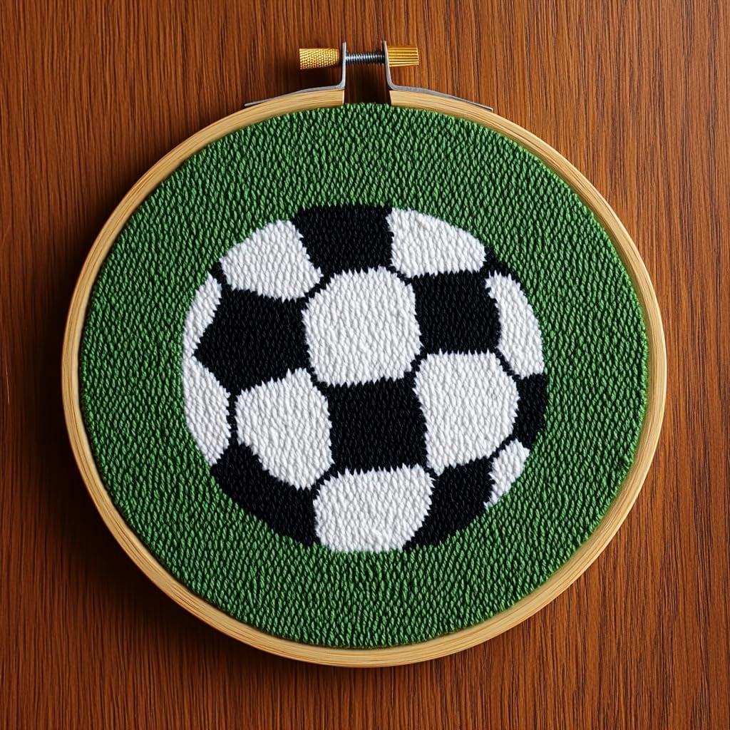 DIY Punch Needle Kits Cartoon Soccer Ball Embroidery Punch Needle ...
