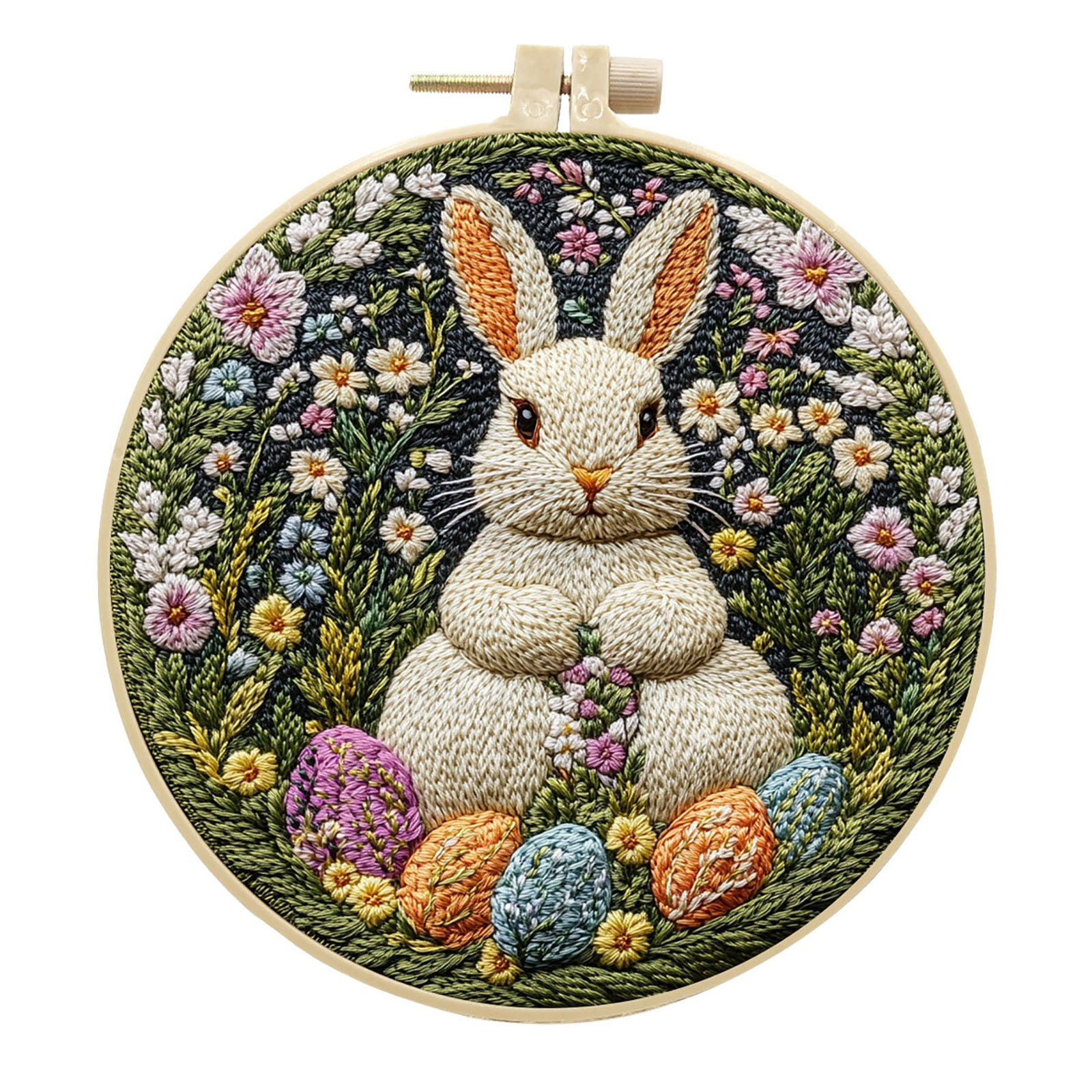 DIY Punch Needle Kits Cute Cartoon Happy Easter Rabbit and Eggs ...
