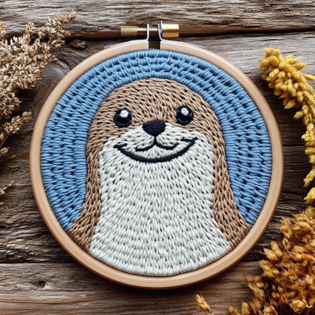DIY Punch Needle Kits Cute Cartoon Seal Embroidery Punch Needle Starter ...