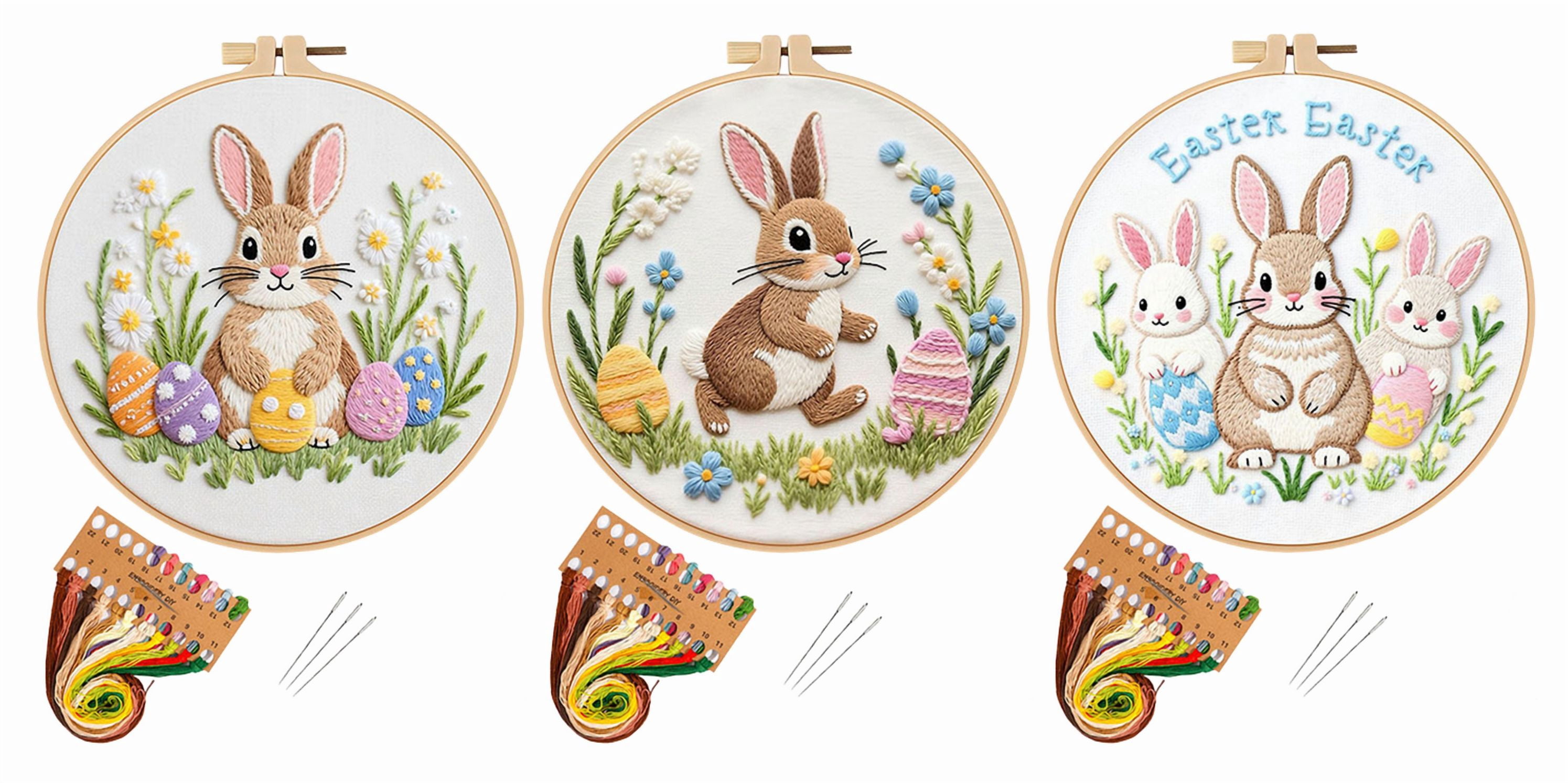 DIY Punch Needle Kits A Cute White Rabbit Happy Easter Easy for ...