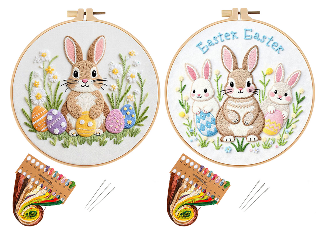 DIY Punch Needle Kits A Cute White Rabbit Happy Easter Easy for ...