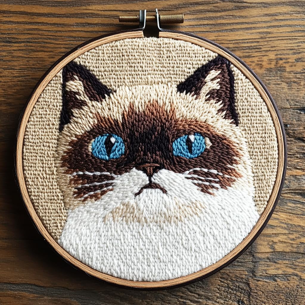 DIY Punch Needle Kits Ragdoll Cat Easy for Beginners Punch Needle ...