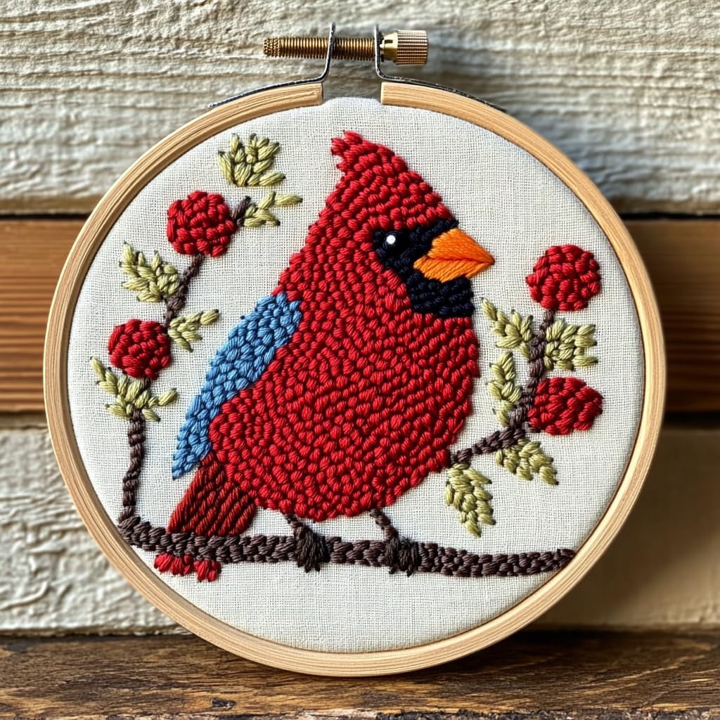 DIY Punch Needle Kits Red Cardinal and Cherry Easy for Beginners Punch ...