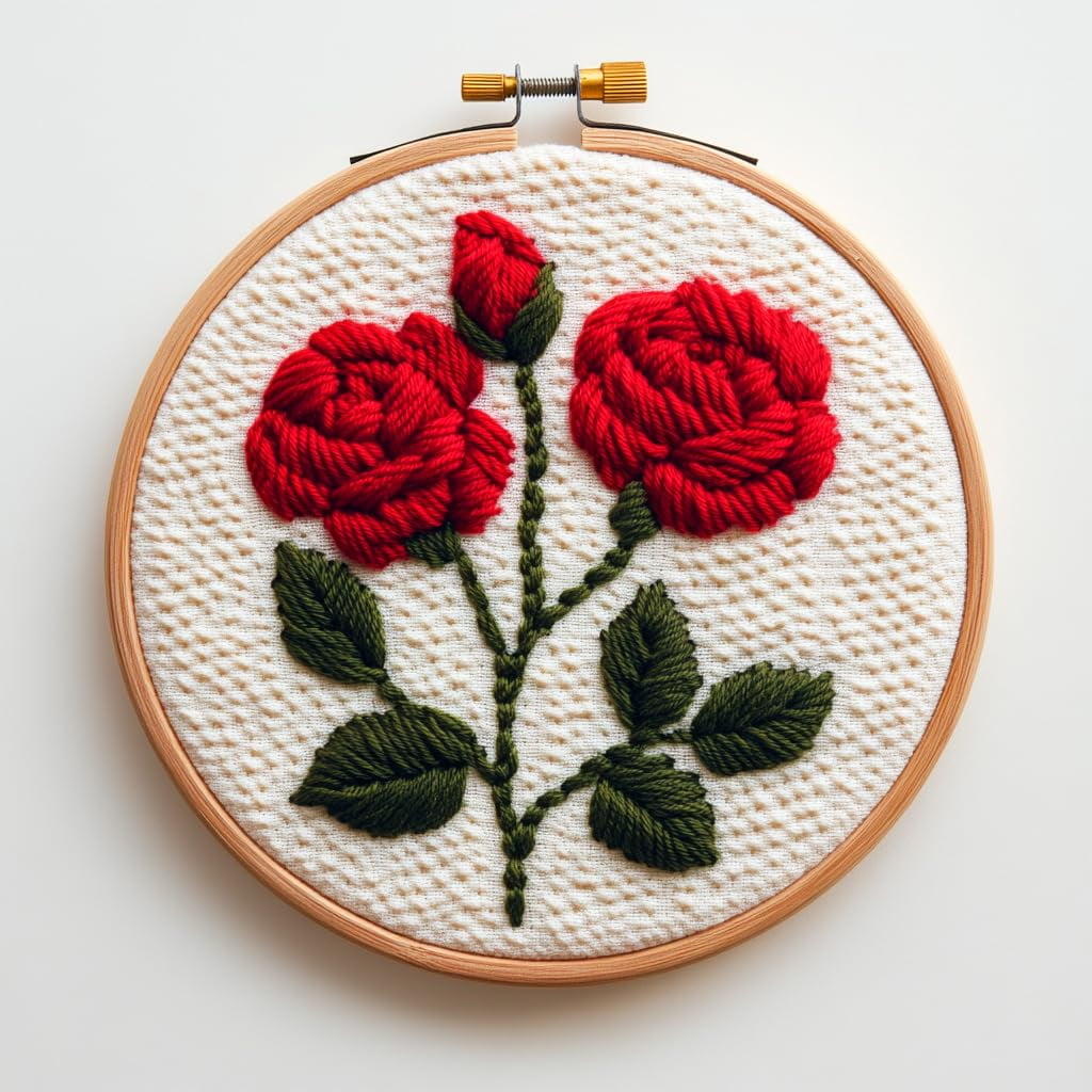 DIY Punch Needle Kits Red Roses Easy for Beginners Punch Needle ...