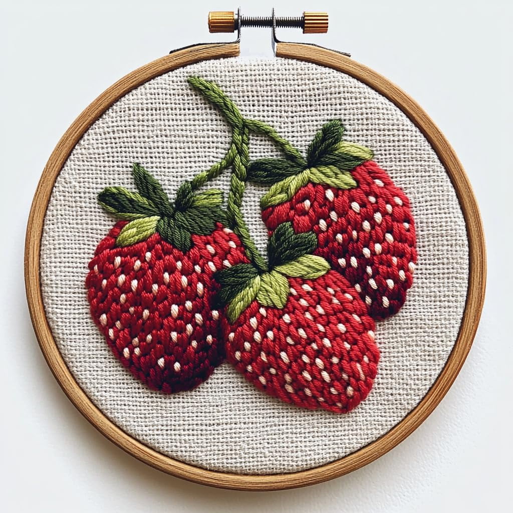 DIY Punch Needle Kits Red Strawberries Easy for Beginners Punch Needle ...