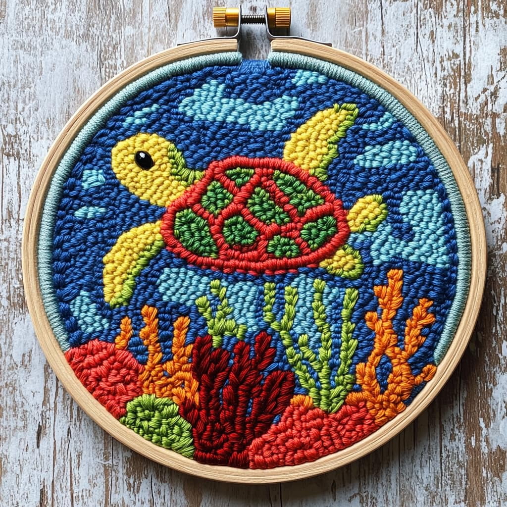 DIY Punch Needle Kits Sea Turtle and Corals Easy for Beginners Punch ...