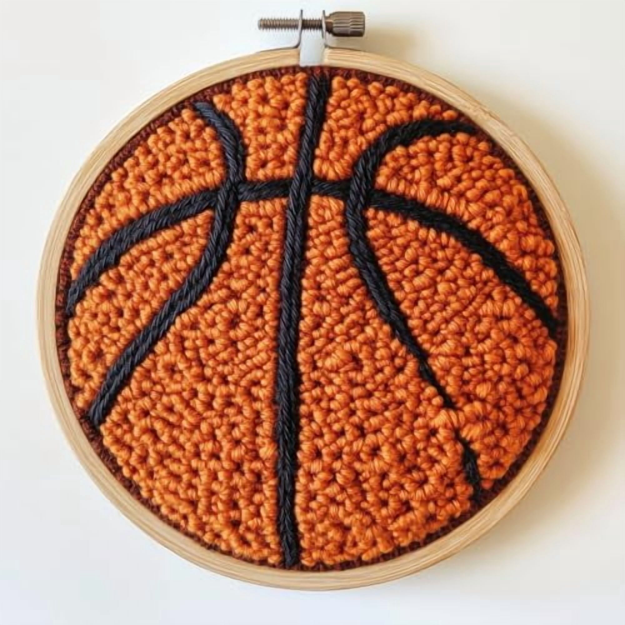 DIY Punch Needle Kits Sport Basketball Embroidery Punch Needle Starter ...