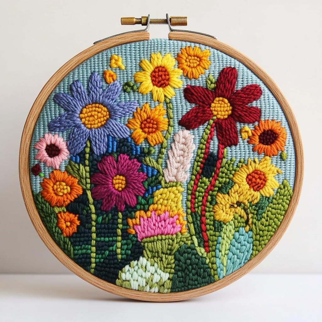 DIY Punch Needle Kits Wild Flowers Easy for Beginners Punch Needle ...