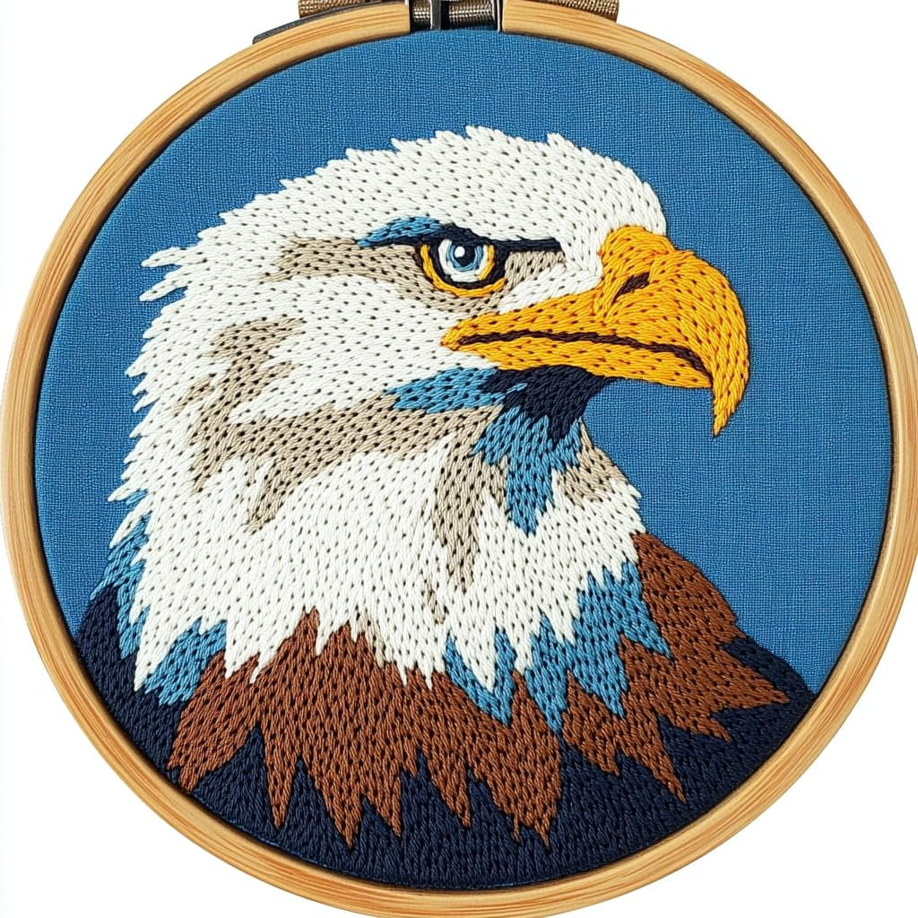 DIY Punch Needle kits A Cartoon Eagle Easy for Beginners Punch Needle ...