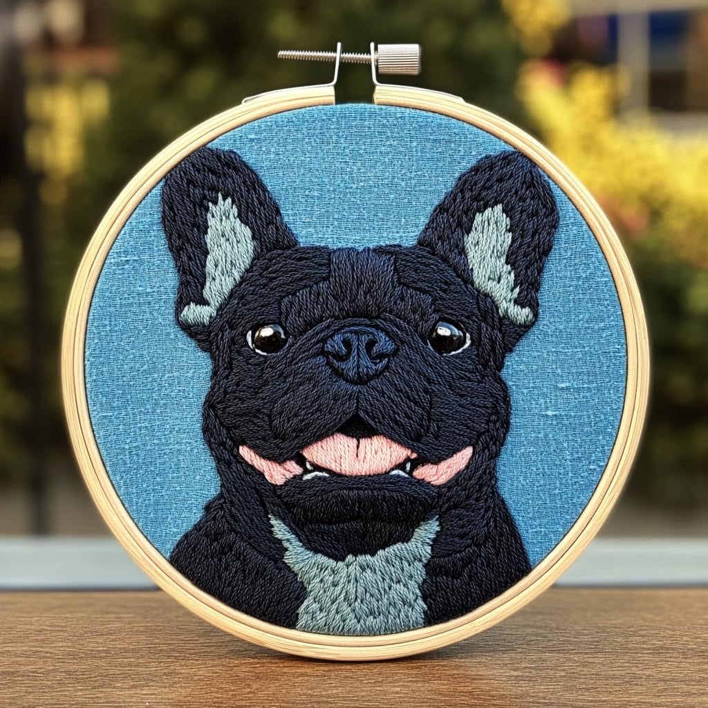 DIY Punch Needle kits Cute Black French Bulldog Easy for Beginners ...