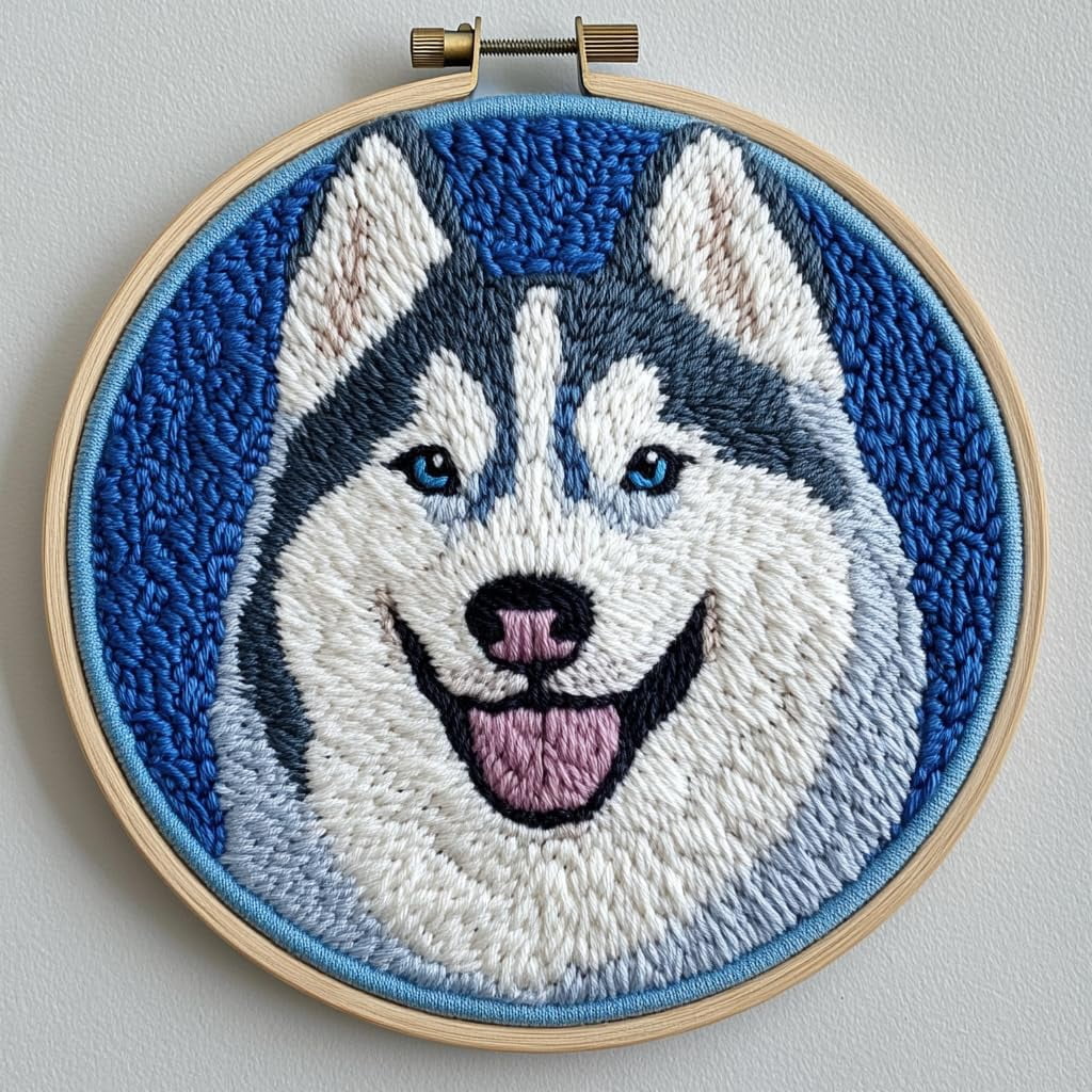 DIY Punch Needle kits Cute Husky Dog Easy for Beginners Punch Needle ...