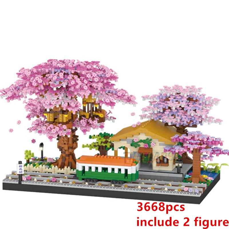 DIY Purple Romantic Cherry Blossom Flower Pink Tree House Train ...