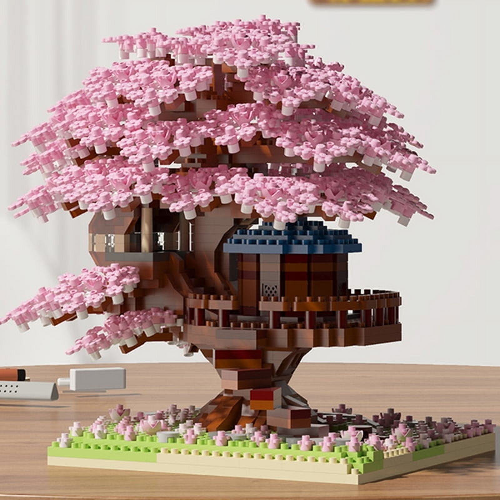 DIY Purple Romantic Cherry Blossom Flower Pink Tree House Train ...