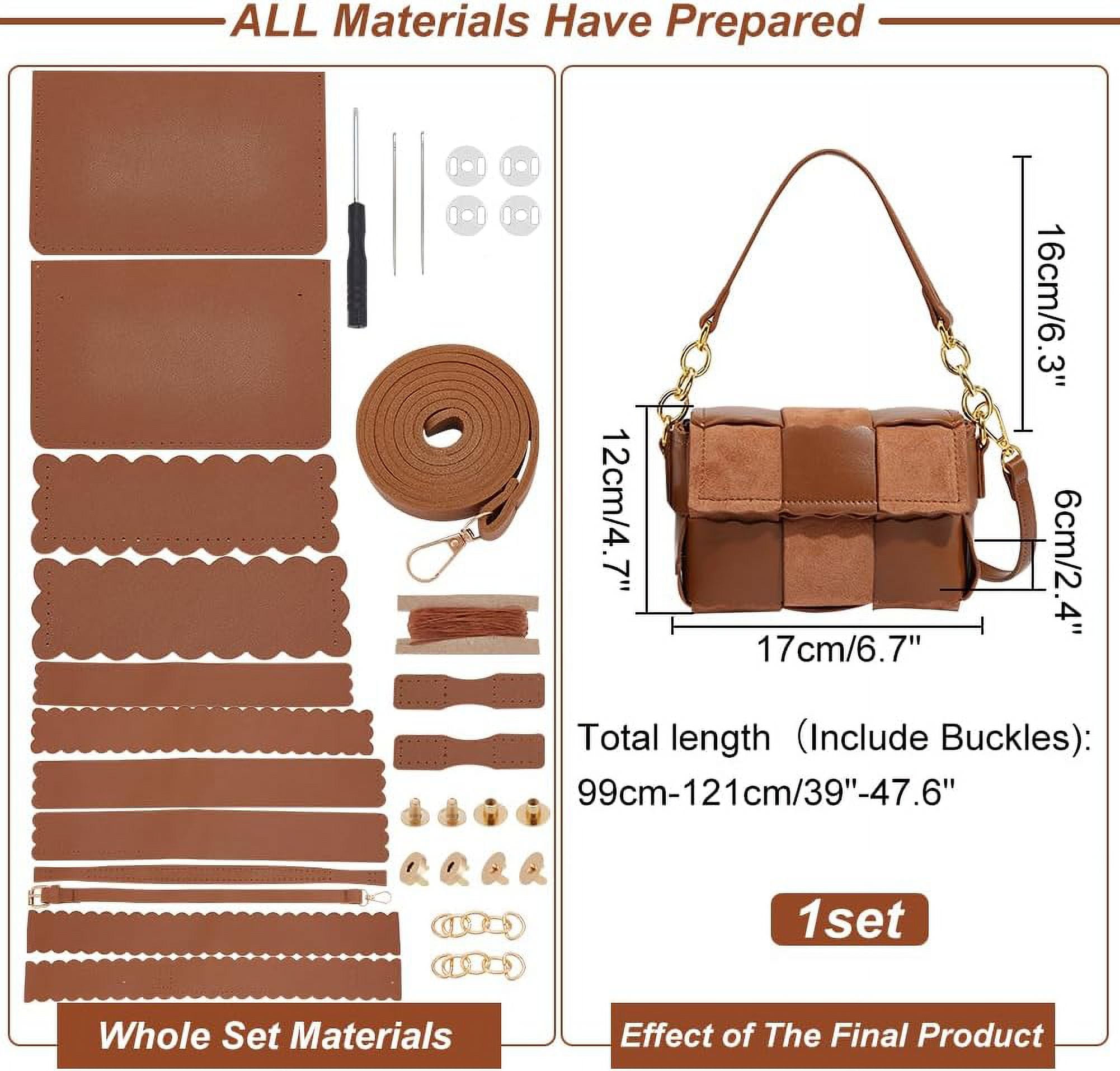 DIY Purse Making Kits PU Leather Crochet Handbag Making Kits DIY Made ...