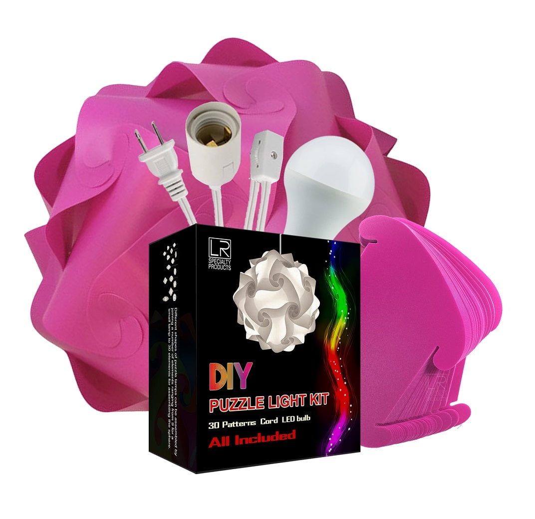 DIY Puzzle Lamp Kit - Cord & LED Bulb Included - IQ Jigsaw Medium Light ...