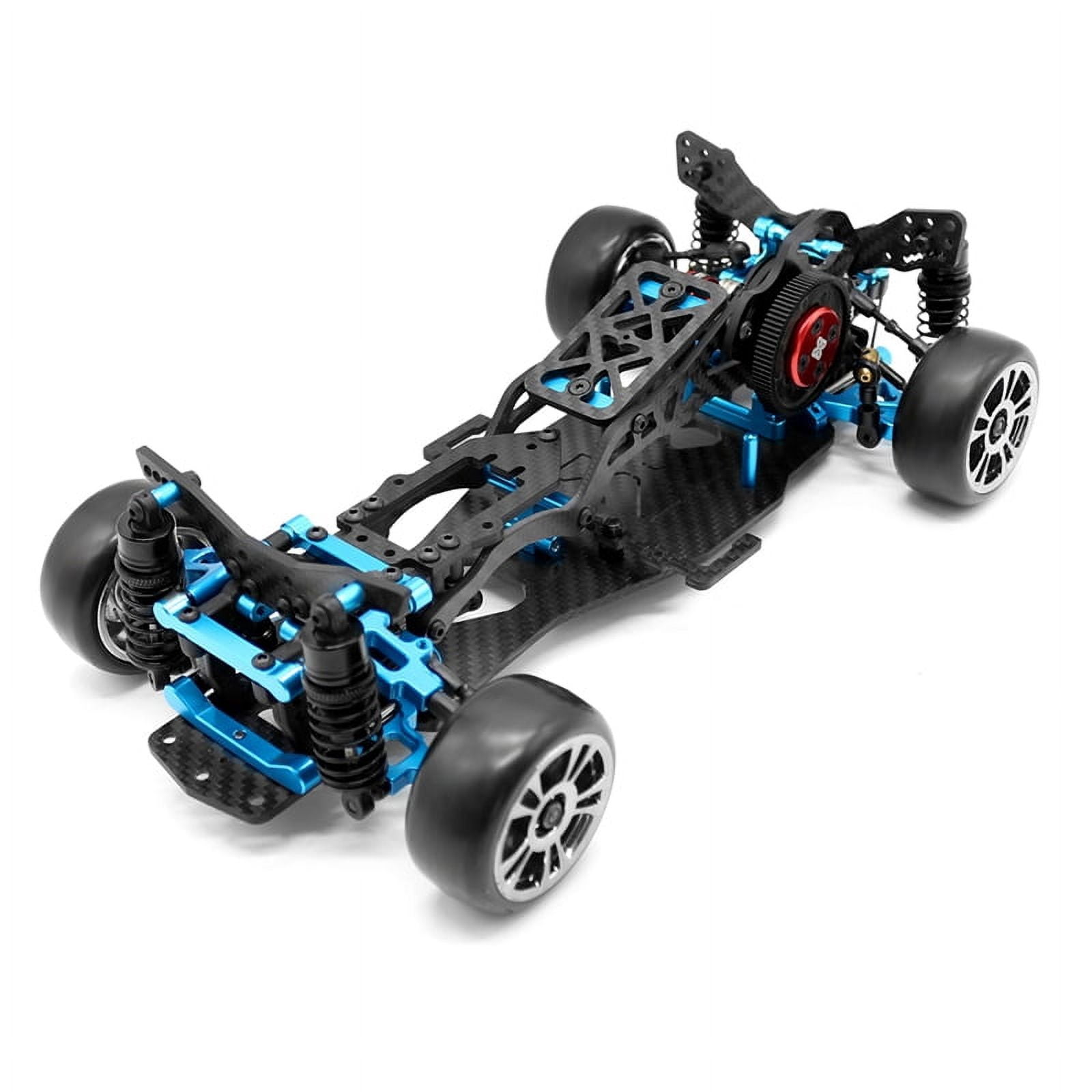DIY RC Car Rear-Drive Drift Racing Frame 1/10 Mini Kit Version Blue ...
