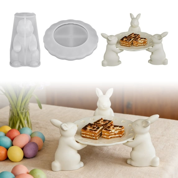 DIY Rabbit Silicone Mould for Crafting Display Stand and Storage Tray ...