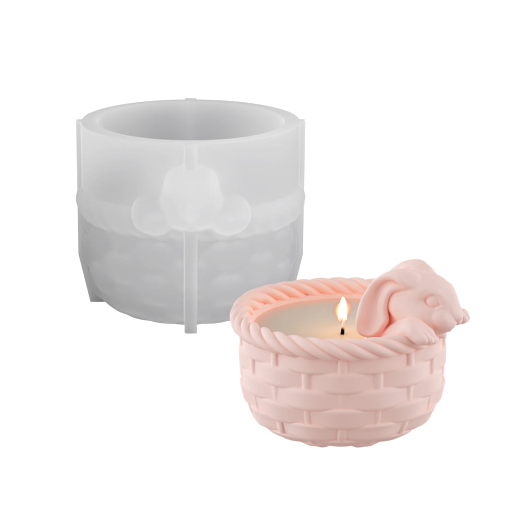 DIY Rabbits Basket Candle Mould Silicone Materials For Customes Art ...