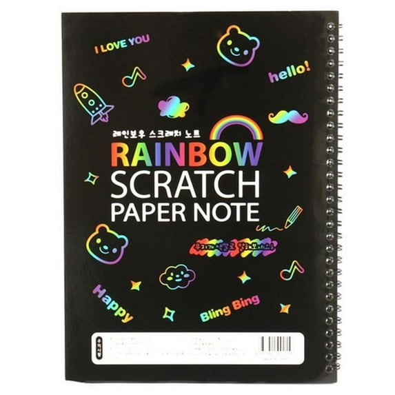 DIY Rainbow Scratch Art Paper for Kids Doodling and Drawing Fun and кё .ж \ψ }с X4S7 - Walmart.com