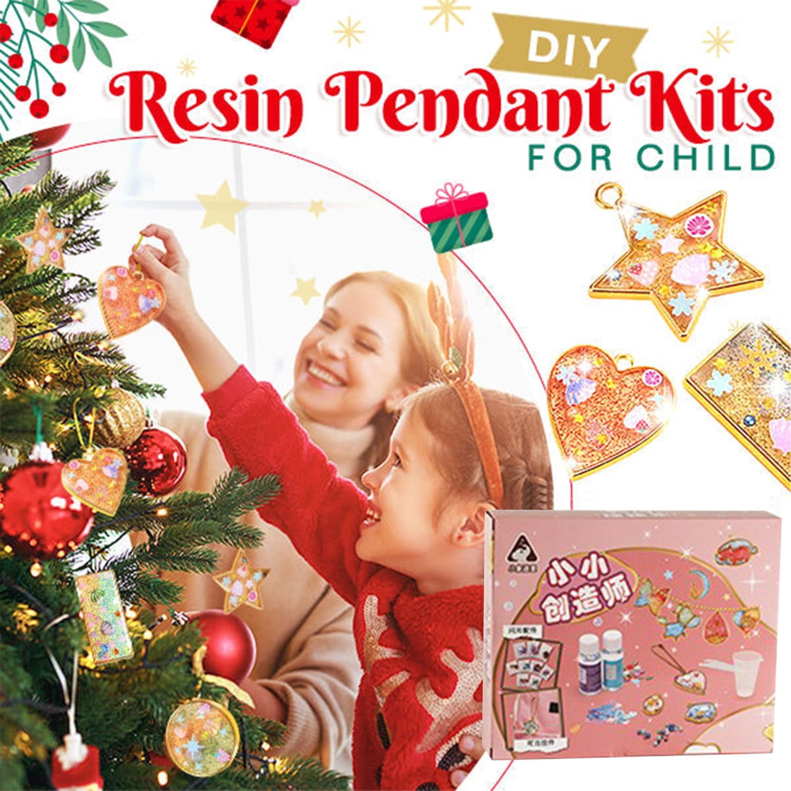 DIY Resin Pendant Kits, Crystal Epoxy Jewelry Kit For Children ...
