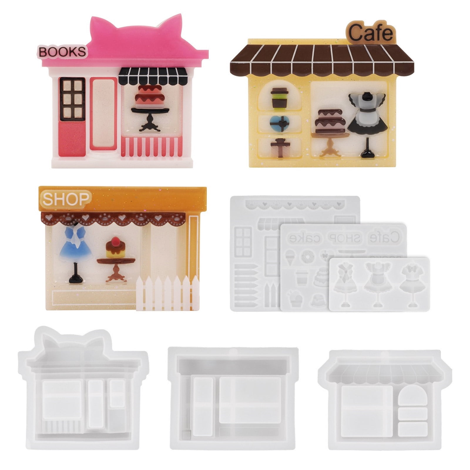 DIY Resin Quicksand Shop Mold Multiple Shape Shops Silicone Molds for ...