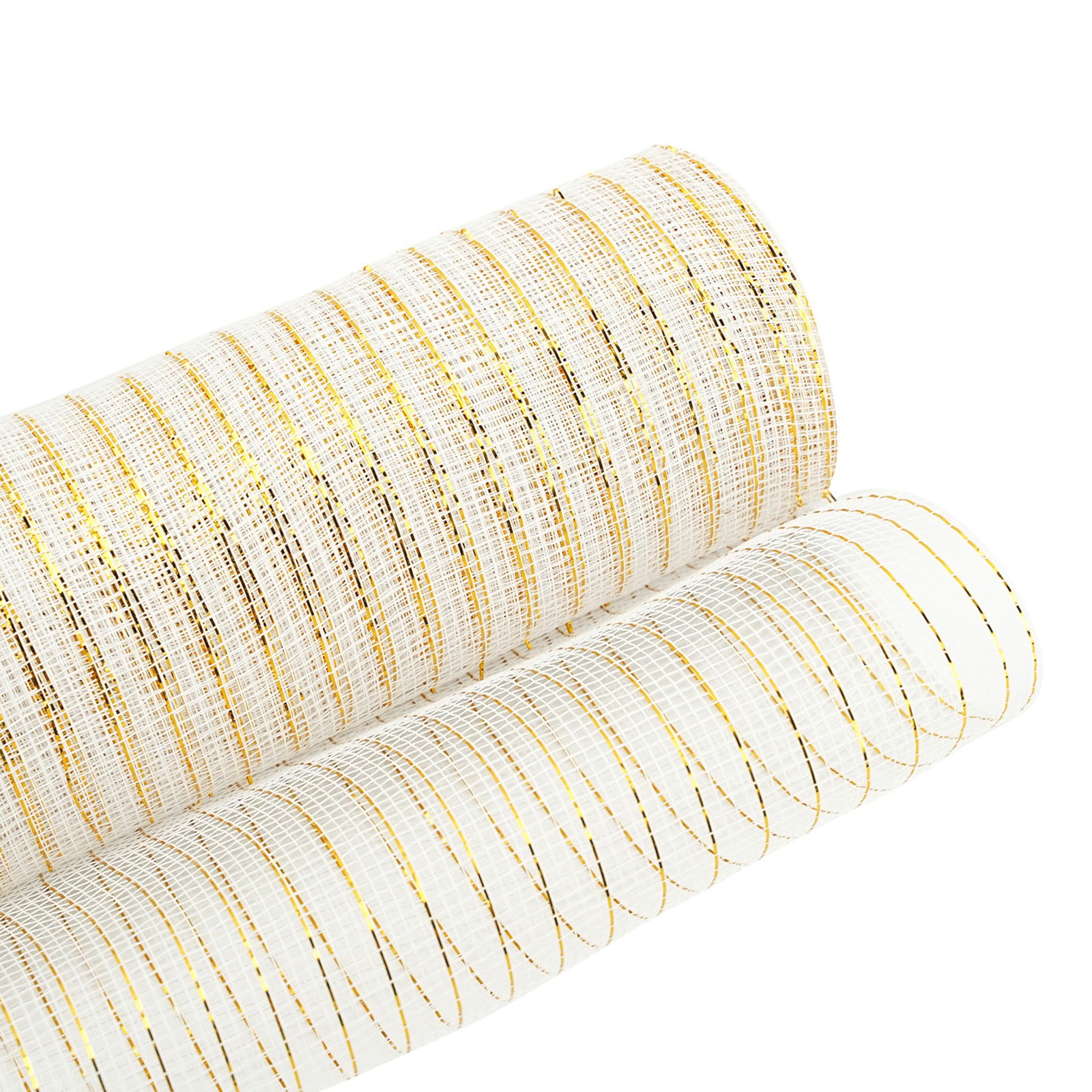 DIY Ribbon Bows Deco Mesh 10 Yards Gold Wire Mesh Ribbons Xmas Wrapping ...