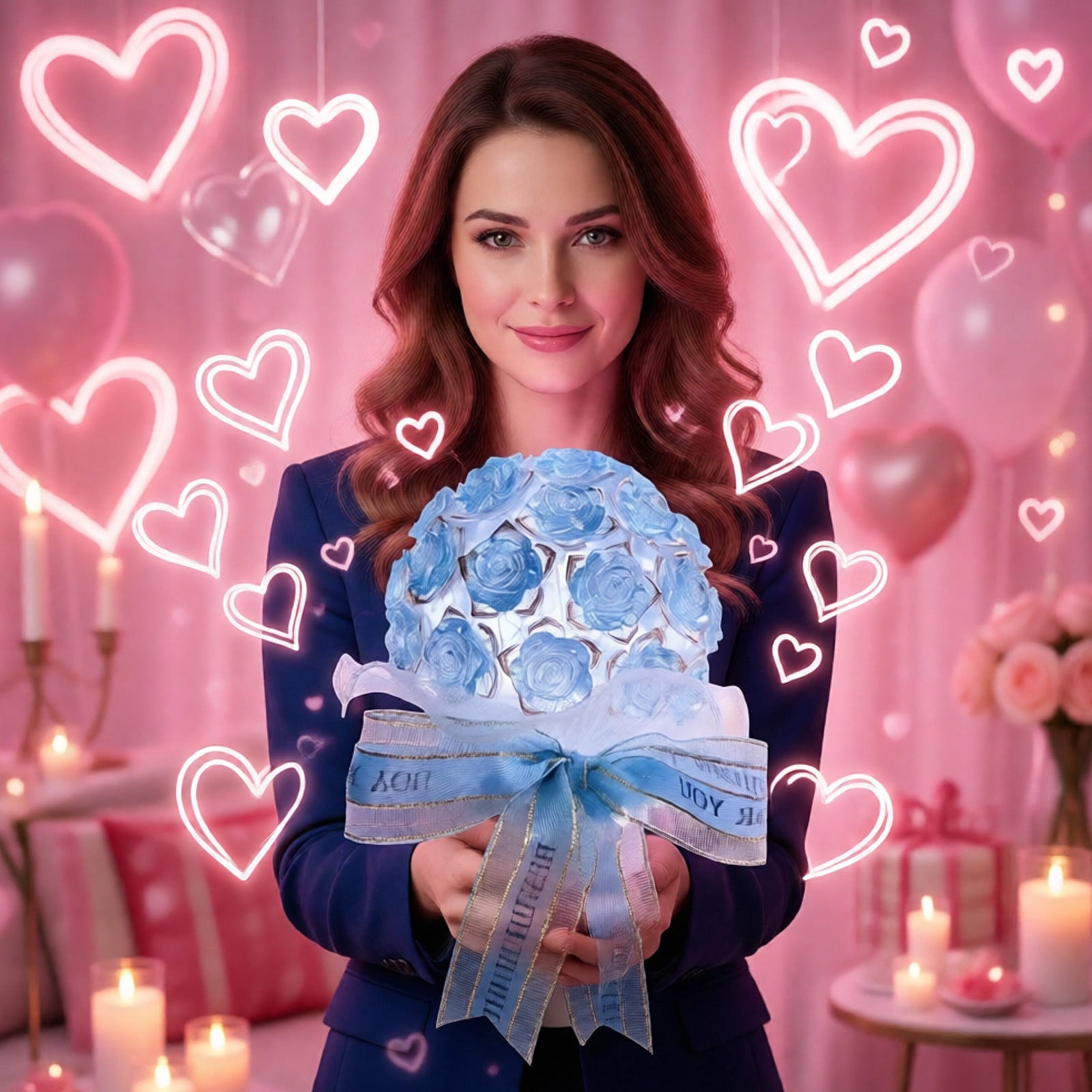 DIY Rose Night Light Kit with Floral Lamp Shade, Easy Assembly LED ...