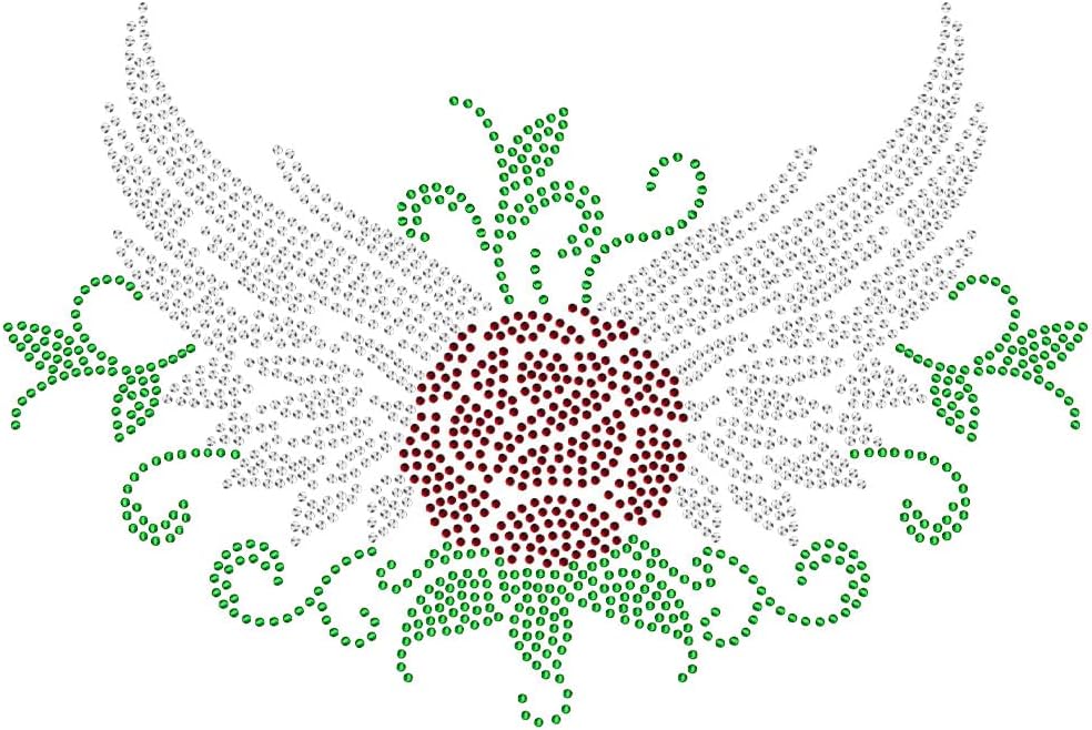 DIY Rose Wing Iron on Rhinestones Transfer 11.69x8.27 Inch Heat ...