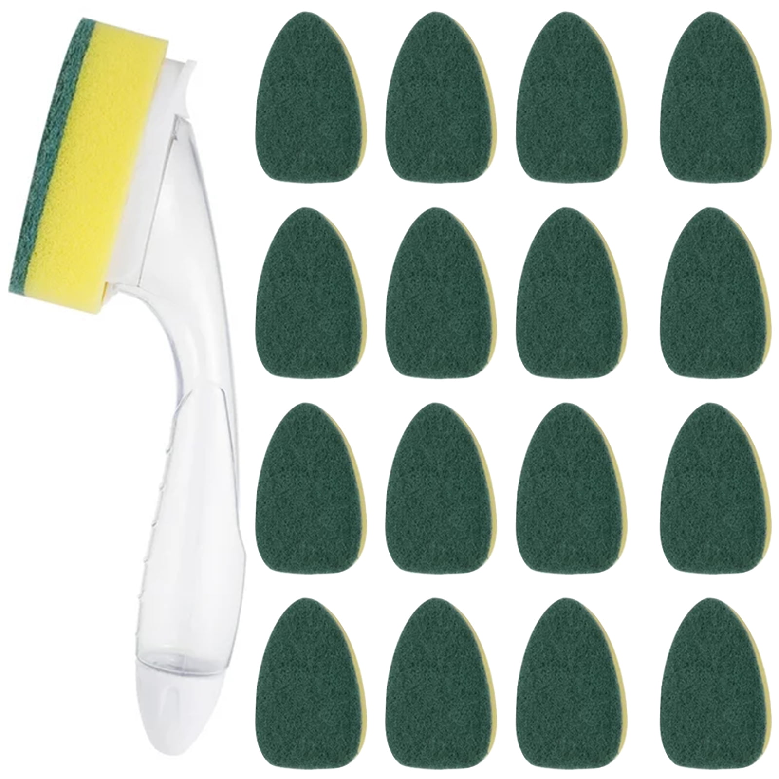 DIY.STORE Dish Wand: 1 Handle, 24 Non-Scratch Refill Sponge Heads, Soap ...