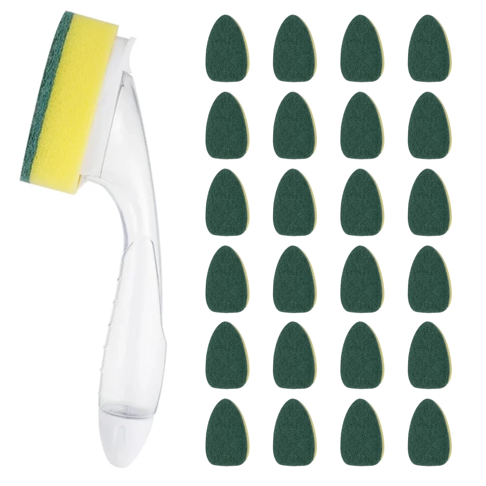 DIY.STORE Dish Wand: 1 Handle, 24 Non-Scratch Refill Sponge Heads, Soap ...