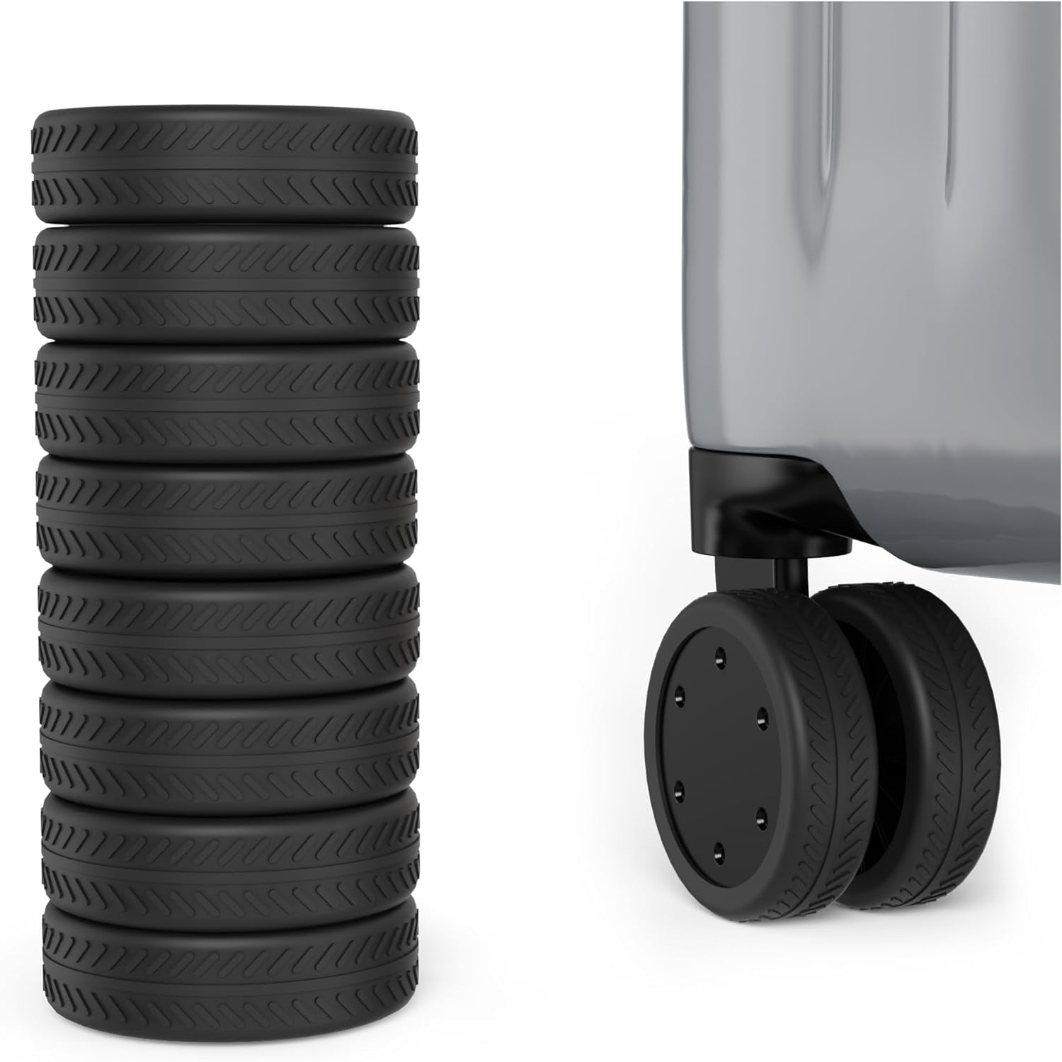 DIY.STORE 16 Pack Luggage Wheels Covers - Silicone Luggage Wheel ...