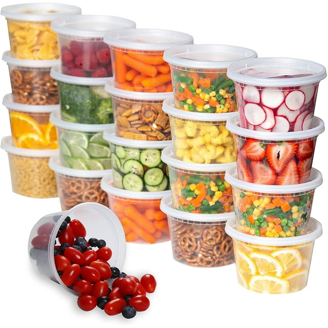 DIY.STORE 16oz Deli Food Storage Containers with Airtight Lids, 48 Sets ...