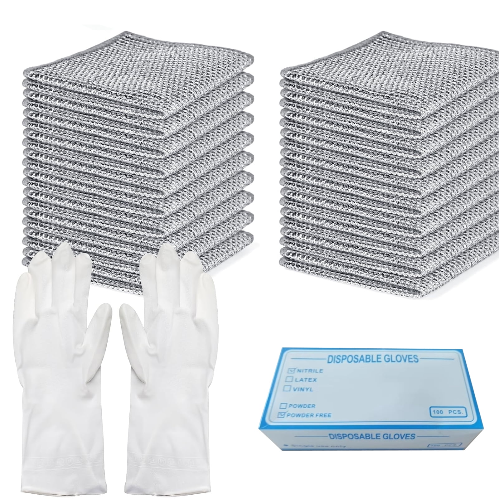 DIY.STORE 20 Pcs Multipurpose Wire Dishwashing Rags with 1 Box of ...